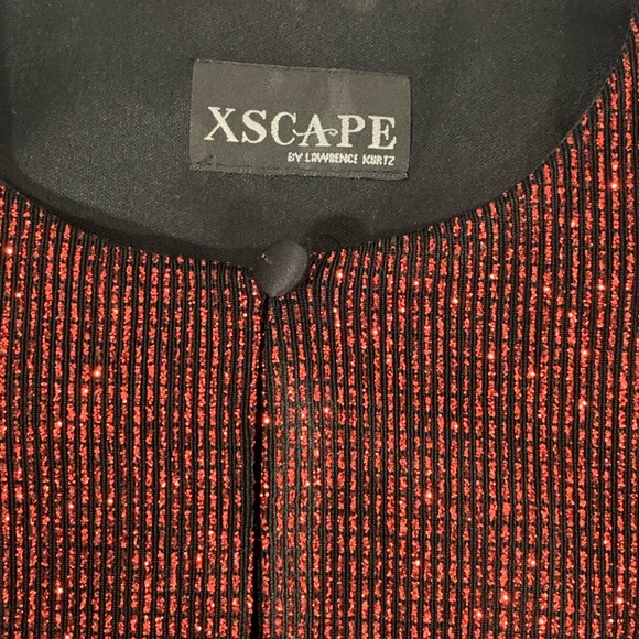 Xscape | Sweaters | Xscape By Lawrence Kurtz Cardigan Black And Red ...